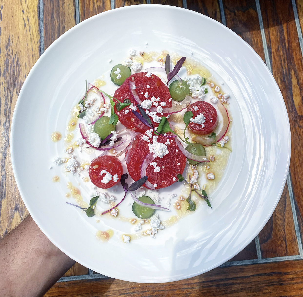 Compressed Watermelon & Feta Salad - Round Pond Estate